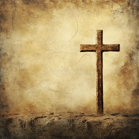 Rustic Christian Cross On Textured Background Generative Ai Stock