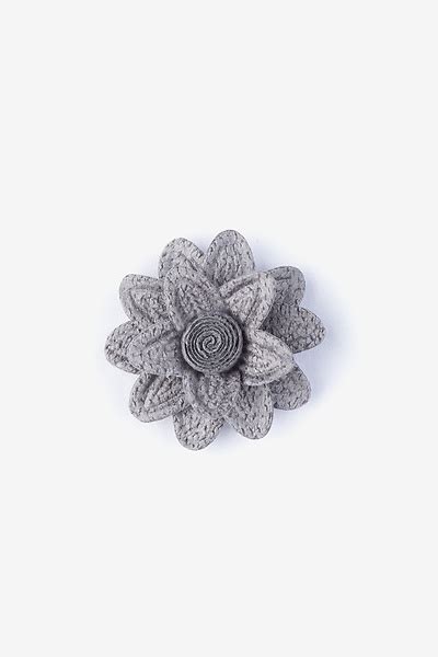 Gray Felt Aster Lapel Pin