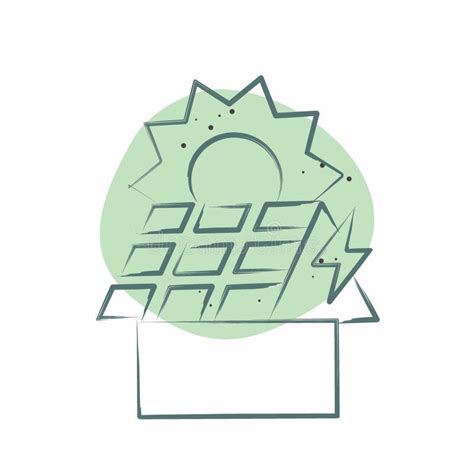 Icon Rooftop Pv Related To Solar Panel Symbol Color Spot Style Stock