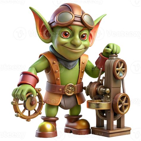 Magnificent Vintage A Cunning Goblin Tinkering With A Complex
