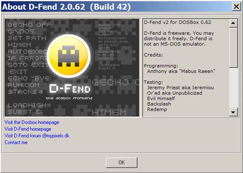 D Fend Dosbox Front End Version 2 0 6 2 Build 42