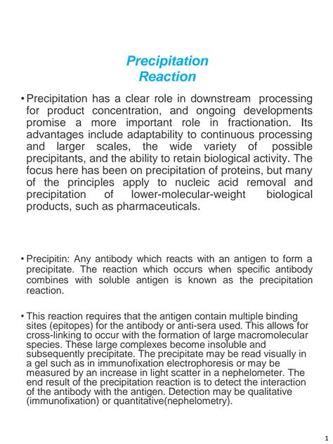 Solution Precipitation Reaction Studypool
