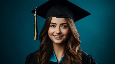 Premium Photo A Smilling Woman Wearing Scholar Clothes Created By