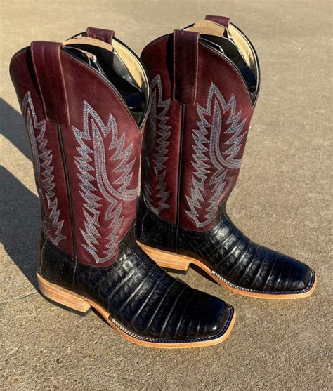 Macie Bean Black Caiman Boots Wisemans Western