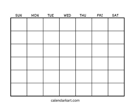 Free Printable Blank Calendar Templates Calendarkart Blank Calendar