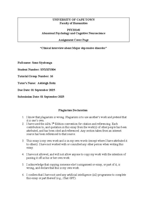 Psy2014s Assignment Guide Answering Tutorial Questions On Major