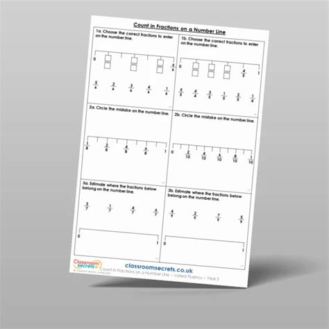 Year Count In Fractions On Number Line Varied Fluency Resource Classroom Secrets