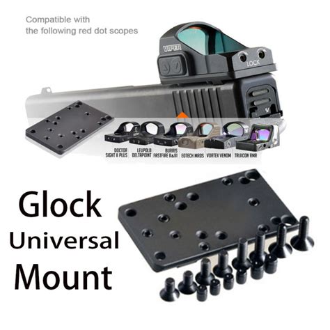 Tactical Glock Mount Plate Base Universal Red Dot Optics Sight Mount RMR MROS Glock C