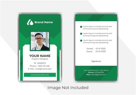 사무실 직원 Id 카드 템플릿 Premium Vector In 2025 Id Card Template Card Template Brochure Design