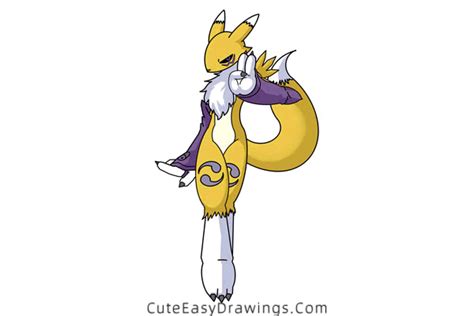 How To Draw Renamon From Digimon Step By Step Cute Easy Drawings
