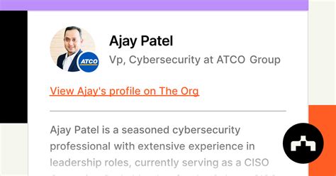Ajay Patel Vp Cybersecurity At Atco Group The Org