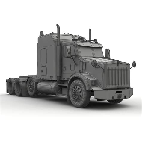 Kenworth T800 Тяжелый тягач 3d Модель 99 Lwo Free3d