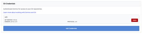 Git Credentials Panel Ssh