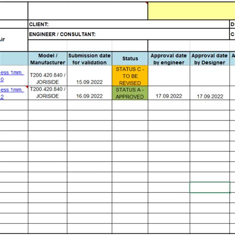 Material Approval Form Template Construction Files