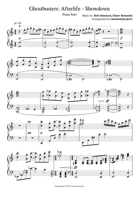 Ghostbusters Afterlife Showdown Rob Simonsen Sheet Music For Piano