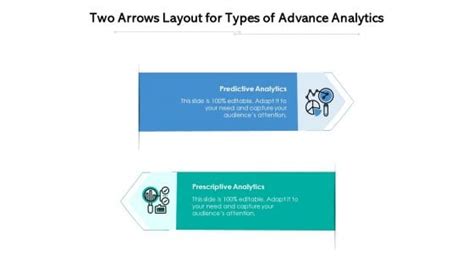 Two Arrows Layout For Types Of Advance Analytics Ppt Powerpoint Presentation Outline File Formats