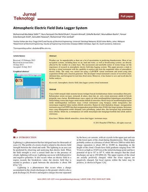 Pdf Atmospheric Electric Field Data Logger System