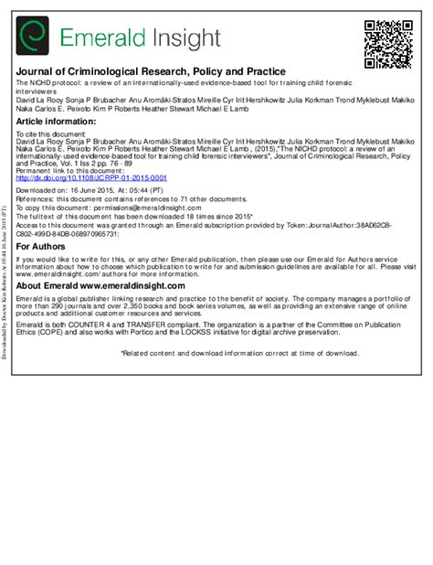 Pdf The Nichd Protocol A Review Of An Internationally Used Evidence