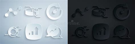 Set Financial Growth Digital Speed Meter Pie Chart Infographic And