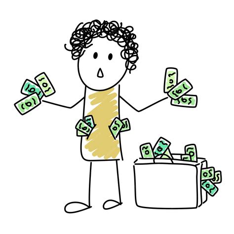 Premium Vector Funny Cartoon Doodle Character Holding Money A