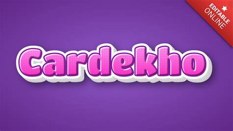 Cardekho Soft Pink 3d Text Effect Generator