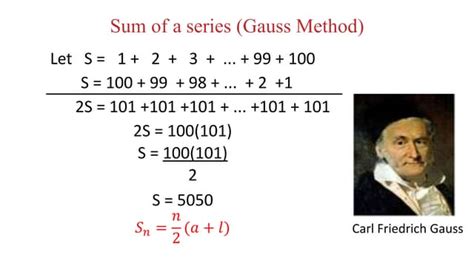 Sum Of A Series Gauss F4 Additional Mathematicspptx