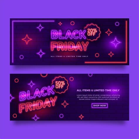 네온 블랙 프라이데이 배너 무료 벡터