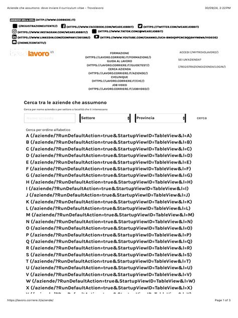 Aziende Che Assumono Dove Inviare Il Curriculum Vitae Trovolavoro Pdf