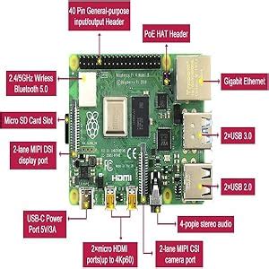 Raspberry Pi Model B GB RAM DDR Bit SoC GHz Single Board Computer Motherboard