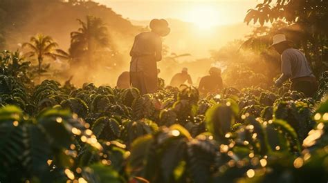 Adult Harvesting Coffee Ai Generated Image