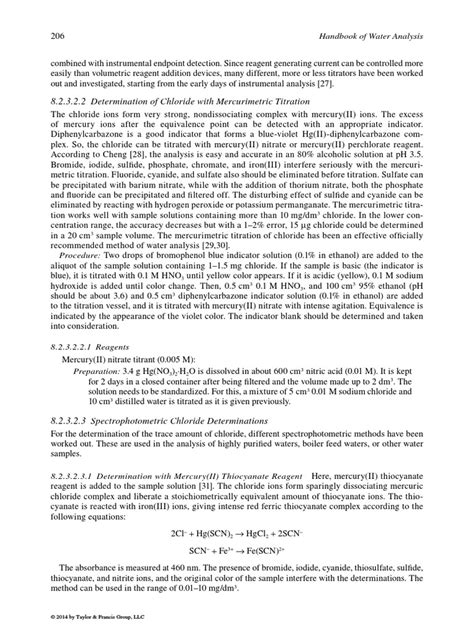 Mercuric Nitrate Preparation Pdf Titration Chemistry
