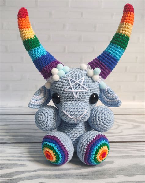 Baphomet Plush Baphomet Rainbow Baphomet Occult Satanic Etsy Uk