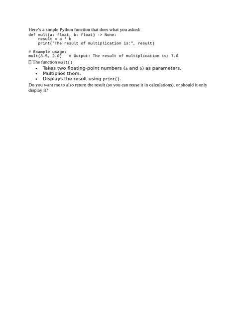 Takes Two Floating Point Numbers And As Parameters Multiplies Them