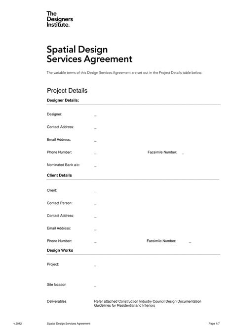 Free Printable Interior Design Contract Templates [pdf Word Excel] Sample