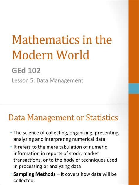 Ged 102 Lesson 5 Pdf Level Of Measurement Statistics
