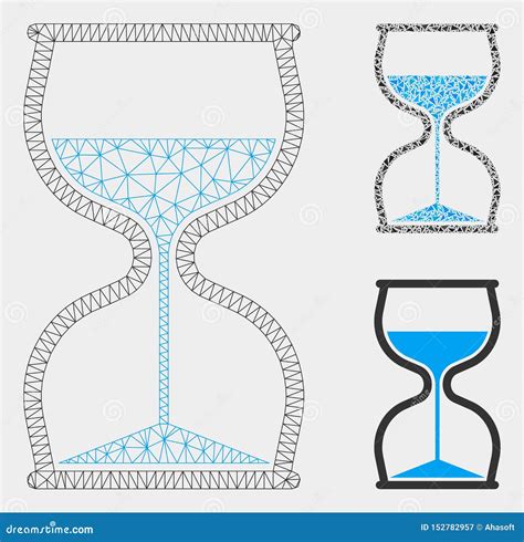 Hourglass Vector Mesh Network Model And Triangle Mosaic Icon Stock Vector Illustration Of