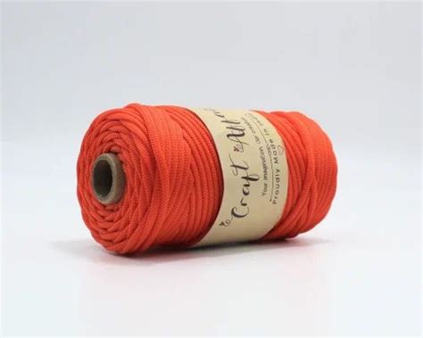 Pp Cord Polypropylene Orange For Macrame Art And Craft 3 Mm At