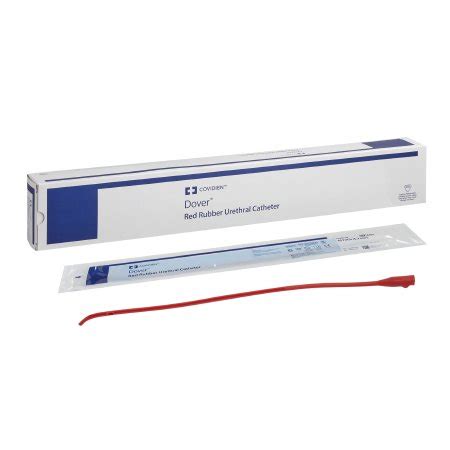 Dover Urethral Catheter Coude Tip Hydrophilic Coated Red Rubber 16 F