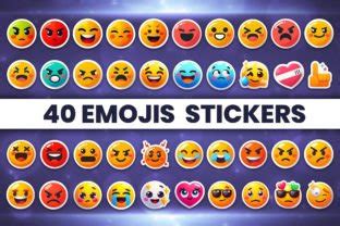 Set Of Emojis Stickers Graphic By Wow Designz · Creative Fabrica