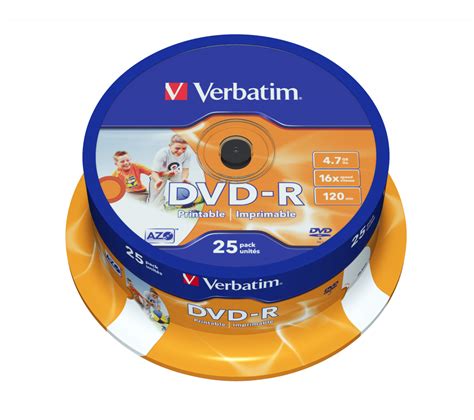 Dvd R Wide Inkjet Printable 25 Pack Spindle Verbatim