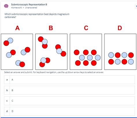 Solved Submicroscopic Representation B Homework Unanswered
