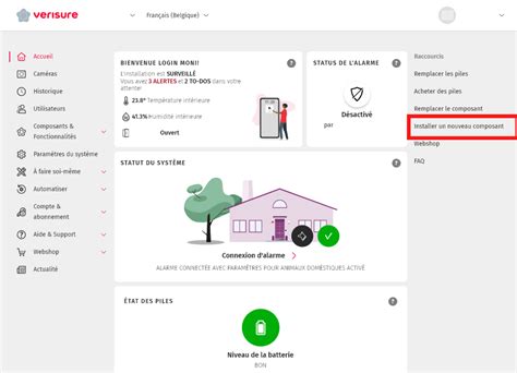 Installer Un Nouveau Composant Verisure Belgium