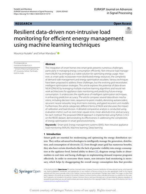 Pdf Resilient Data Driven Non Intrusive Load Monitoring For Efficient