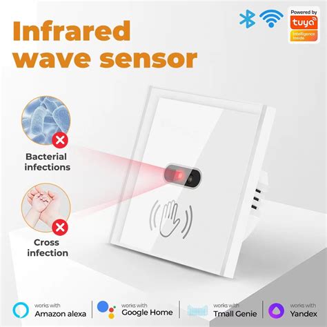 Tuya Wifi Smart Switch No Need Touch Smart Ir Wall Light Switch Eu Wave Infrared Sensor On Off