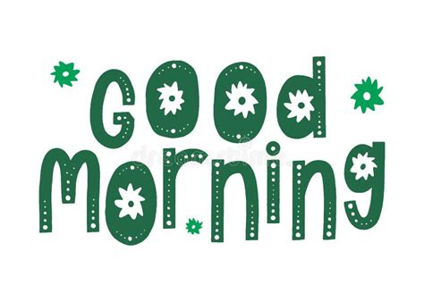 Good Morning Vector Typography Happy Concept Illustration Letter Art