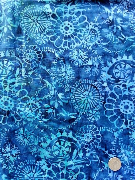 In The Beginning Fabrics Blue Graphix Flower Batik Batik Fabric