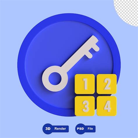 Premium Psd Creative Concept Password Manager With Key And Key Number