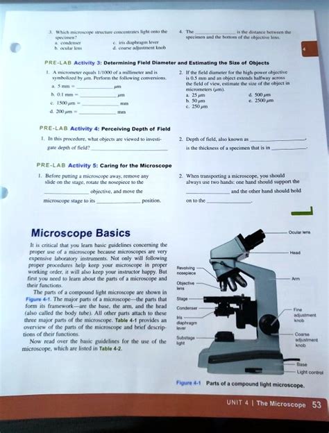 Solved Chapter 4 Lab About The Microscope Please Answer Thanks
