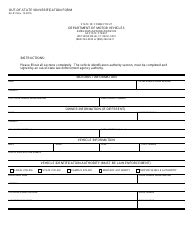 Form Ae 81 Download Fillable Pdf Or Fill Online Out Of State Vin