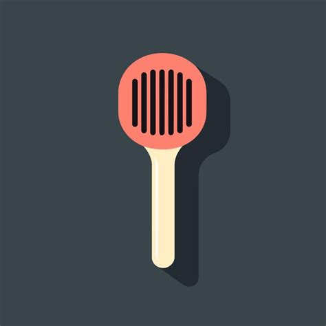Premium Vector A Red Spatula With A Long Shadow On A Gray Background